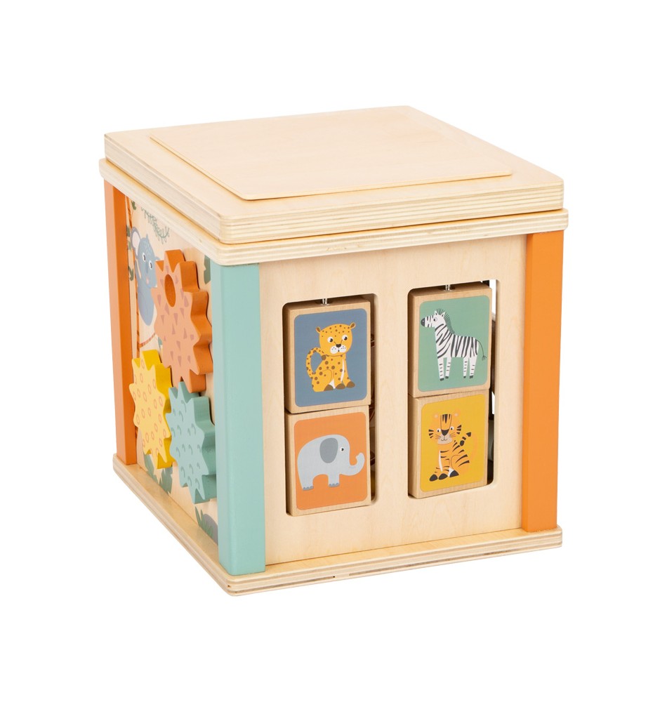 Cube d'activité bébé - Jeu motricité 1 an - Jouet Montessori