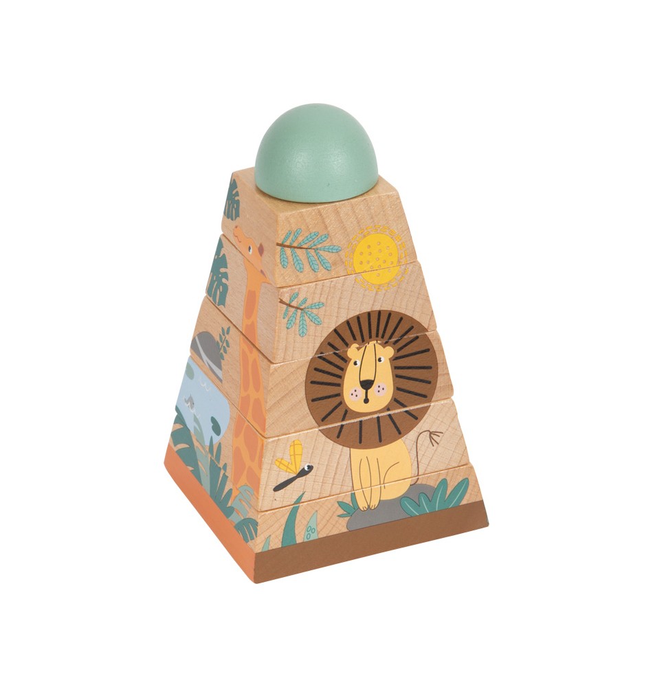 Pyramide en bois : Jouet empilable - Jouet en bois - Jouet Montessori
