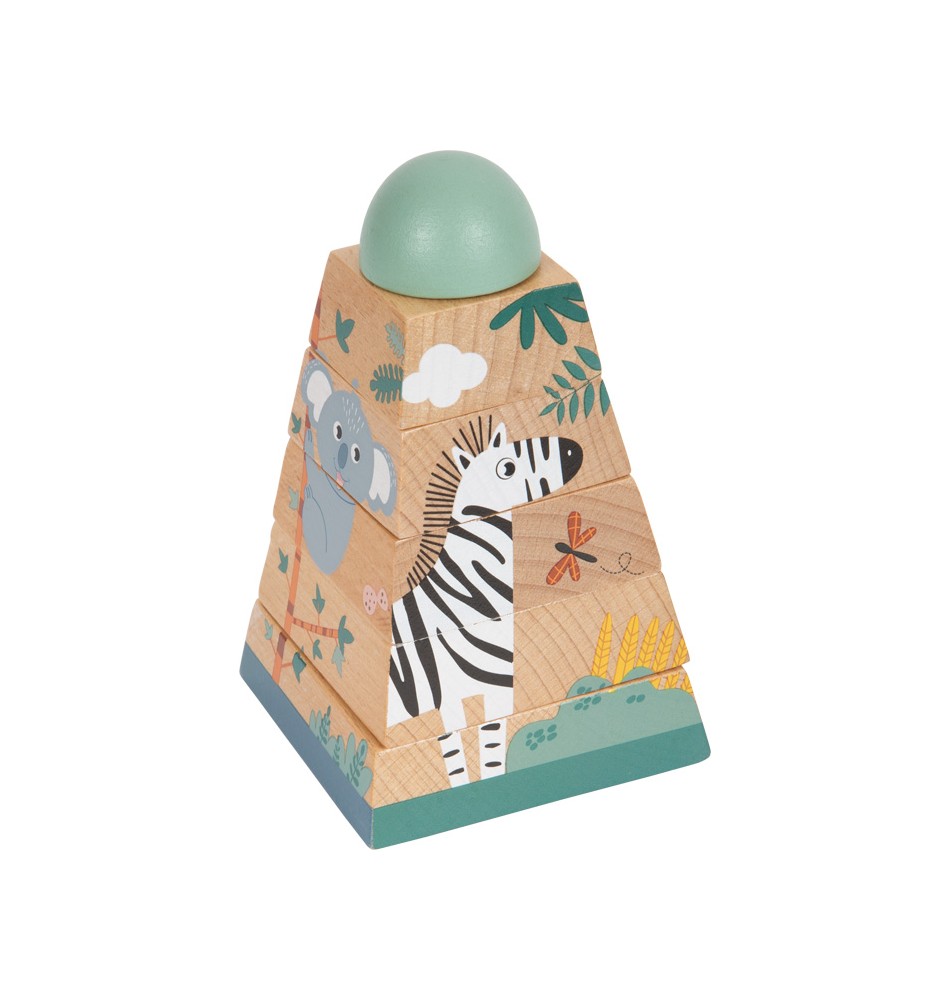 Pyramide en bois : Jouet empilable - Jouet en bois - Jouet Montessori