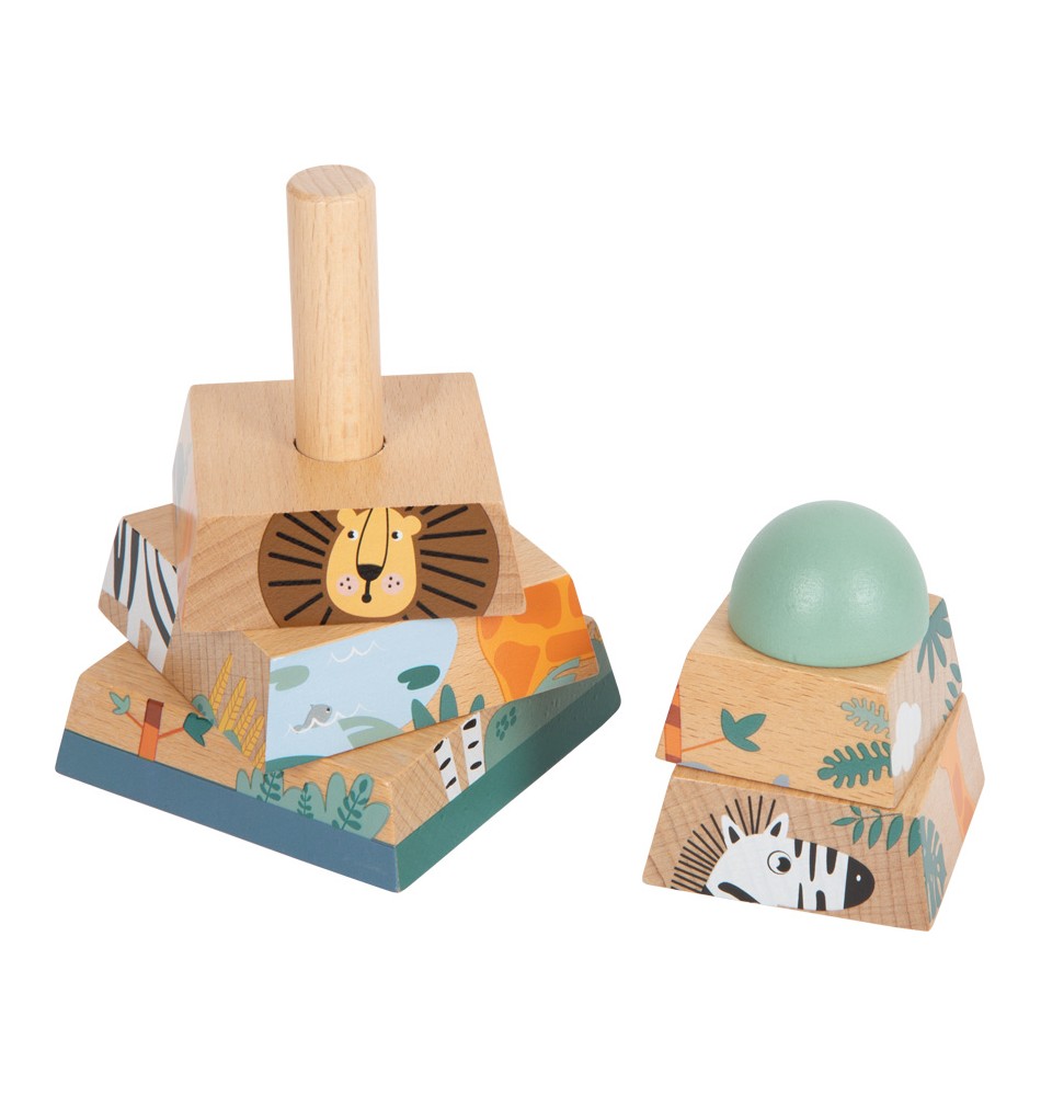 Pyramide en bois : Jouet empilable - Jouet en bois - Jouet Montessori
